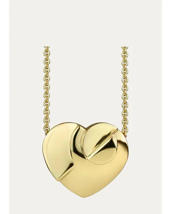 Paul Morelli 18k Yellow Moderne Heart Pendant Necklace