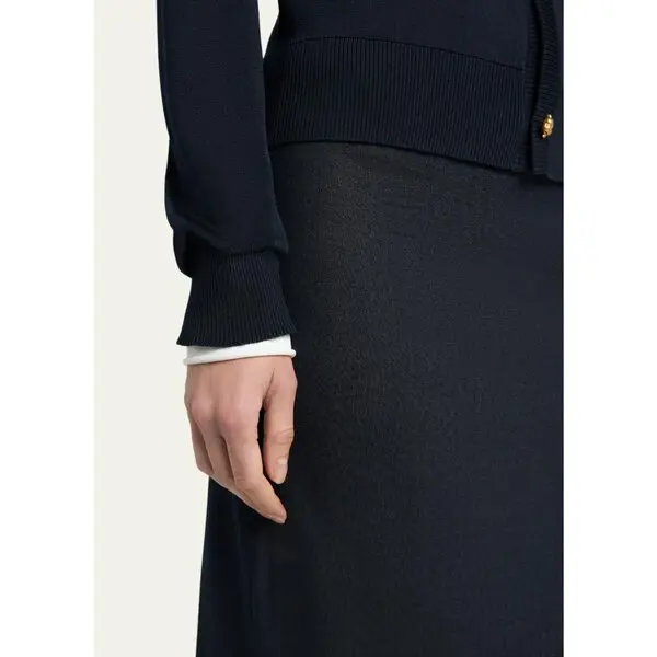 Bottega Veneta Silk Double Knit Crewneck Cardigan