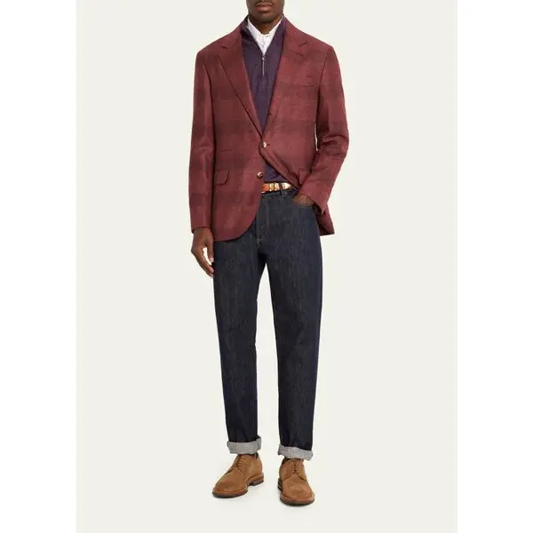 Brunello Cucinelli Plaid Wool-cashmere Single-breasted Sport Coat