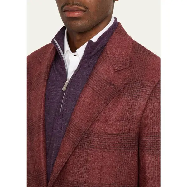 Brunello Cucinelli Plaid Wool-cashmere Single-breasted Sport Coat