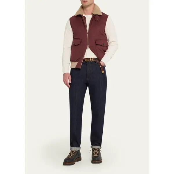 Brunello Cucinelli Rinsed Dark-wash Denim Straight-leg Jeans