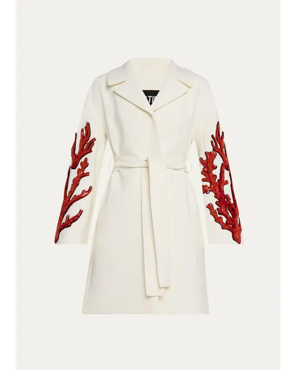 Libertine Coral Patches Vienna Wrap Coat