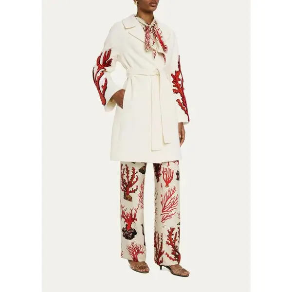 Libertine Coral Patches Vienna Wrap Coat