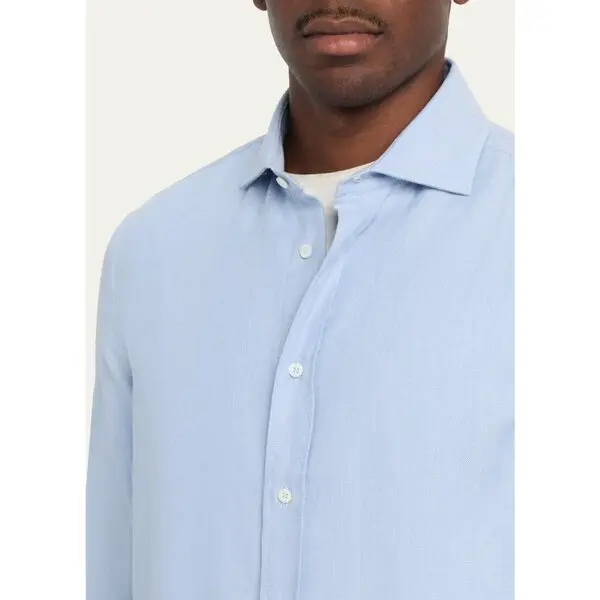 Brunello Cucinelli Cotton And Cashmere Diagonal Flannel Button-down Shirt