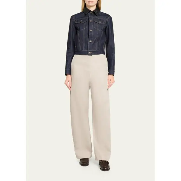Bottega Veneta Intrecciato Collar Cotton Denim Jacket