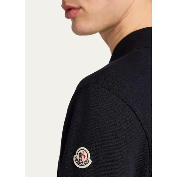 Moncler Archivio Cotton Long-sleeve Polo Shirt