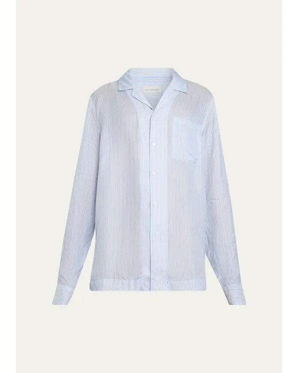 Dries Van Noten Striped Cupro Button-down Shirt