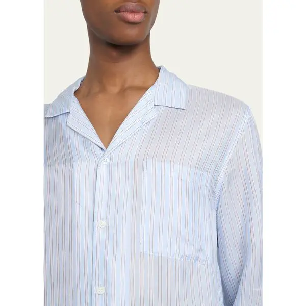 Dries Van Noten Striped Cupro Button-down Shirt