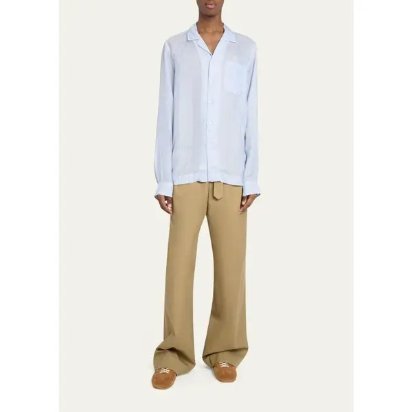Dries Van Noten Striped Cupro Button-down Shirt