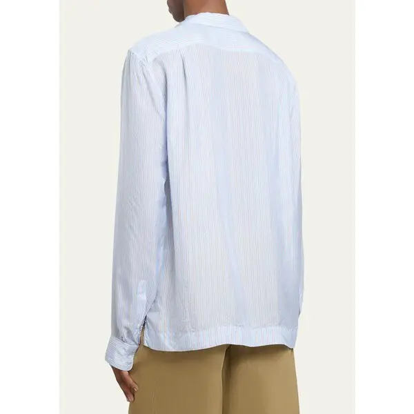 Dries Van Noten Striped Cupro Button-down Shirt