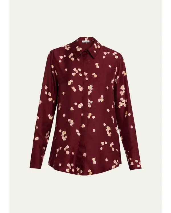 Altuzarra Chika Printed Silk Top - Maroon