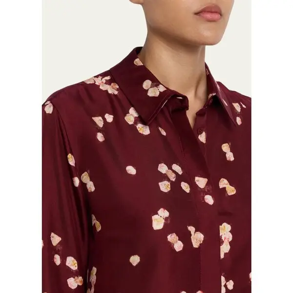 Altuzarra Chika Printed Silk Top - Maroon