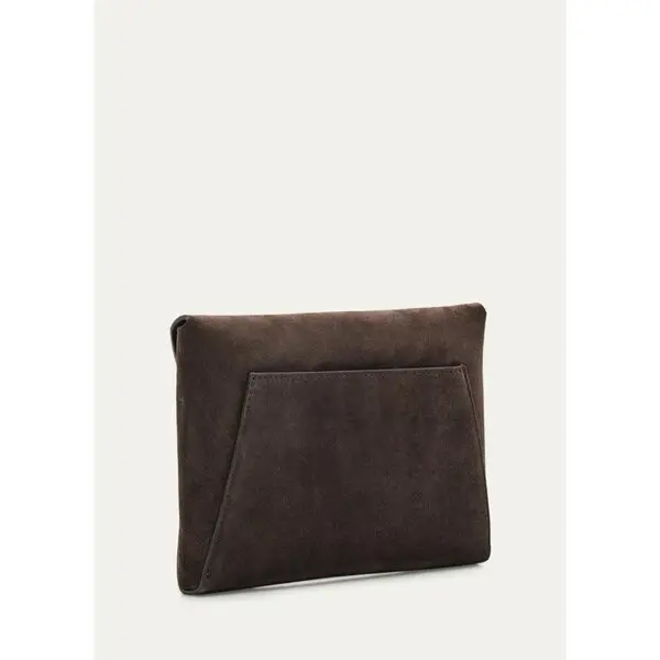 Brunello Cucinelli Suede Envelope Clutch Bag - Espresso