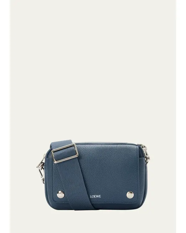 Loewe Pebble Leather Camera Bag - Blue