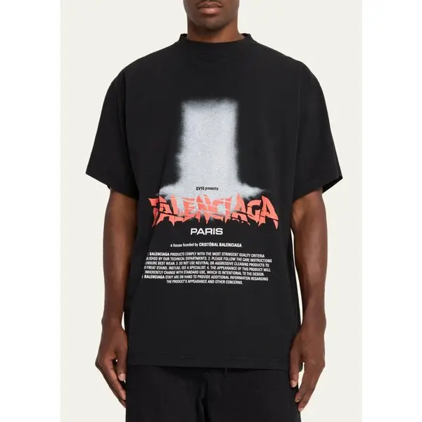 Balenciaga Logo Graphic Cotton Jersey T-shirt