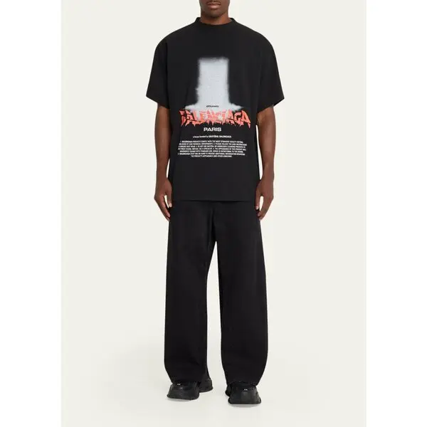 Balenciaga Logo Graphic Cotton Jersey T-shirt