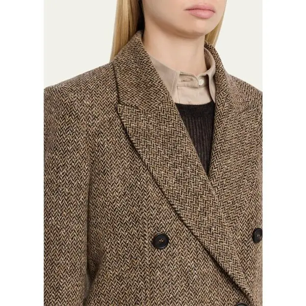 Brunello Cucinelli Sparkling Wool Herringbone Blazer