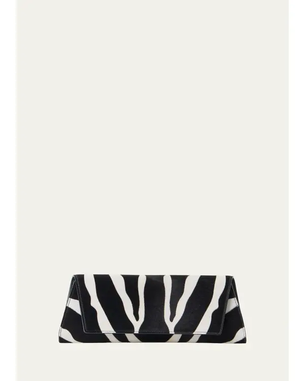 Akris Small -print Calf Hair Clutch Bag