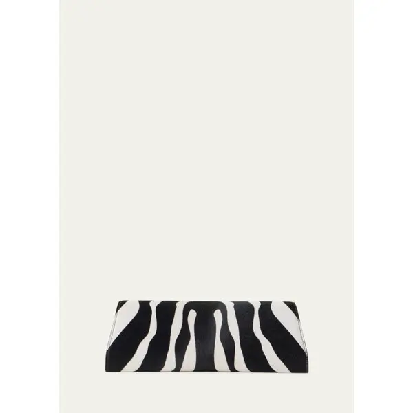 Akris Small -print Calf Hair Clutch Bag
