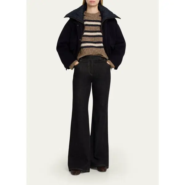 Brunello Cucinelli Cashmere-mohair Striped Sweater