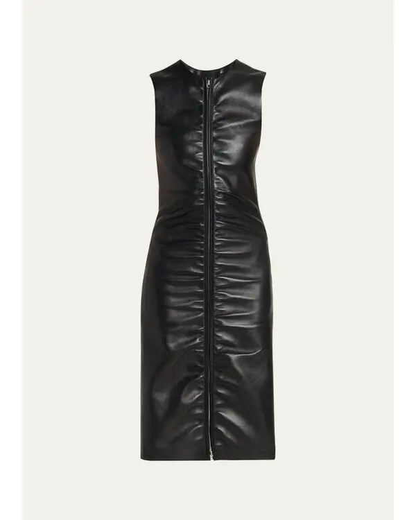 TOM FORD Lamb Leather Midi Dress - Black