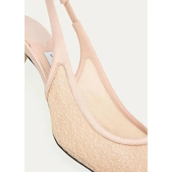 JIMMY CHOO 65mm Love Lace Satin Slingback Pumps - Macaron