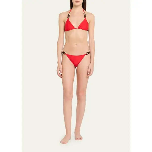 Ramy Brook Odetta Ring Bikini Bottoms - Flame
