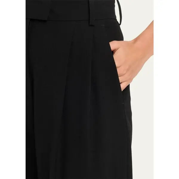 Michael Kors Dru Pleated Tapered Wool Trousers