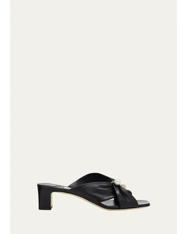 JIMMY CHOO 45mm Rafi Leather Mules