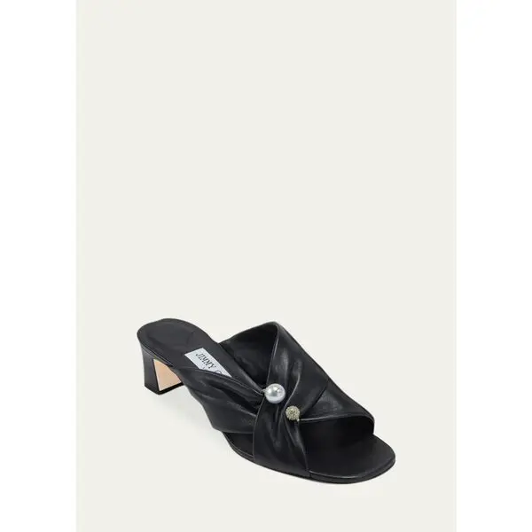JIMMY CHOO 45mm Rafi Leather Mules
