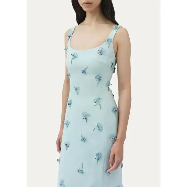 Simkhai Briella 3d Floral Beaded Trumpet Gown