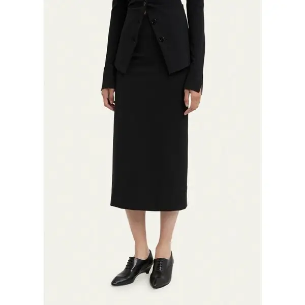 JIL SANDER Viscose Crepe Midi Skirt