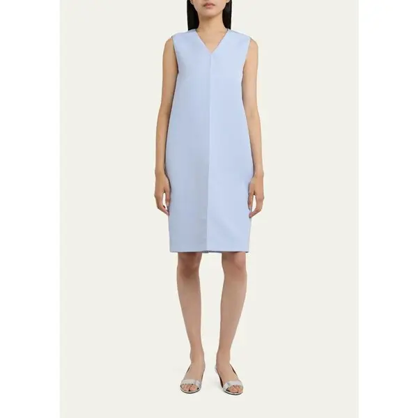 JIL SANDER V-neck Sleeveless Shift Dress
