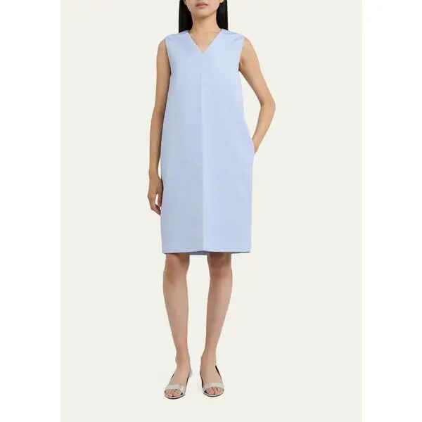 JIL SANDER V-neck Sleeveless Shift Dress