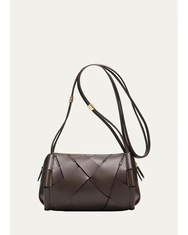 Ulla Johnson Charlotte Woven Leather Camera Bag - Wenge
