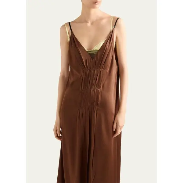 Prada Satin Crepe Midi Slip Dress