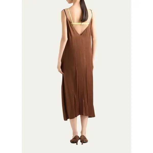 Prada Satin Crepe Midi Slip Dress