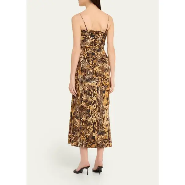 Adam Lippes Cari Abstract-print Draped Ankle Dress