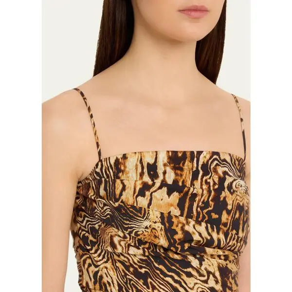 Adam Lippes Cari Abstract-print Draped Ankle Dress