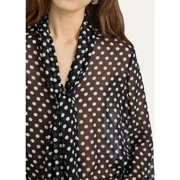 FRAME The Nouvelle Polka Dot Blouse