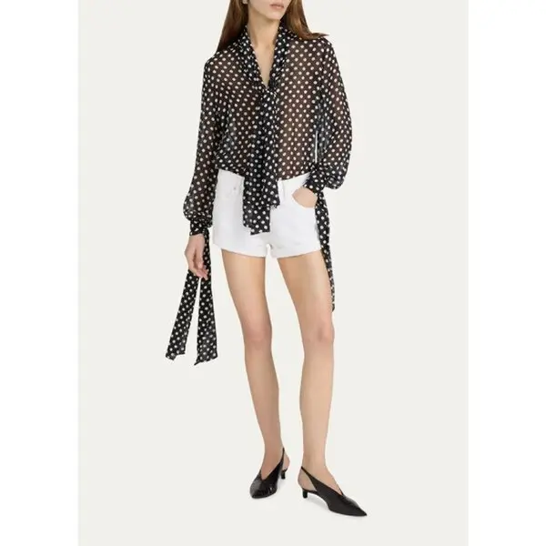 FRAME The Nouvelle Polka Dot Blouse