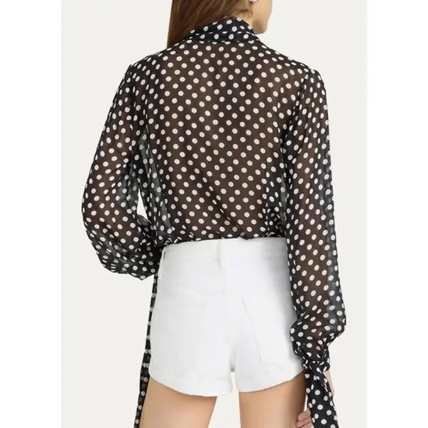 FRAME The Nouvelle Polka Dot Blouse