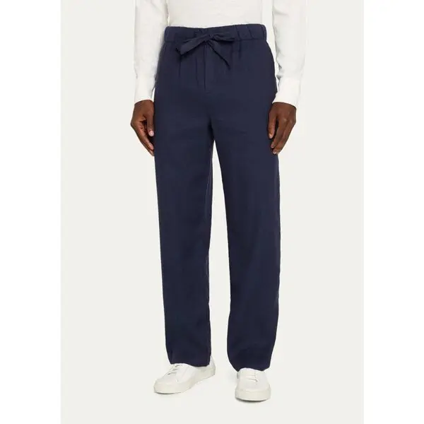 Frescobol Carioca Midnight Linen-blend Trousers