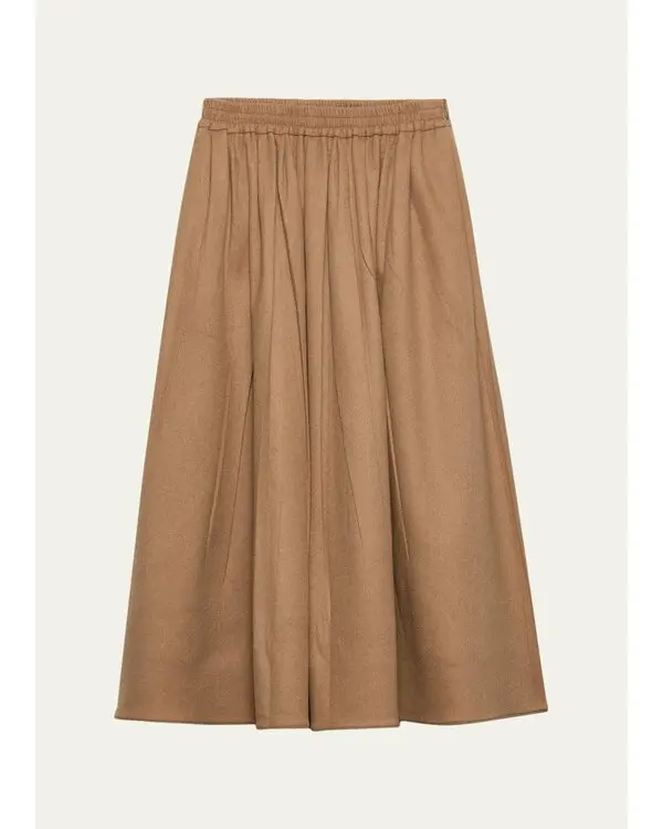 Prada Wool Circle Midi Skirt - Camel