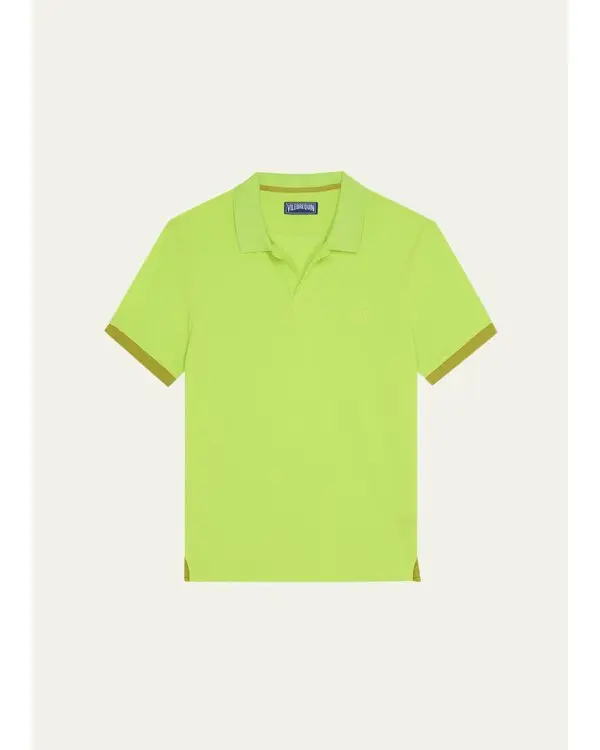 Vilebrequin Organic Cotton Pique Contrast-trim Polo Shirt - Acide