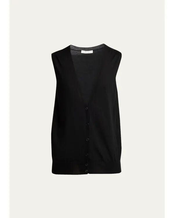 THE ROW Neel Cashmere Cardigan Vest
