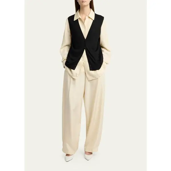 THE ROW Neel Cashmere Cardigan Vest