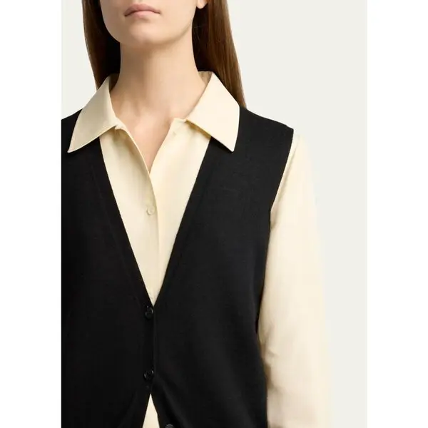 THE ROW Neel Cashmere Cardigan Vest