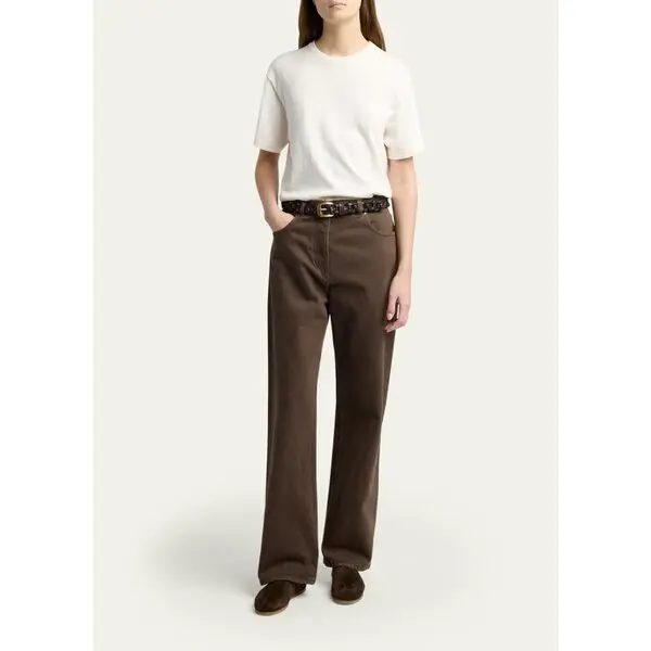 THE ROW Narlan Short-sleeve Cotton-linen T-shirt