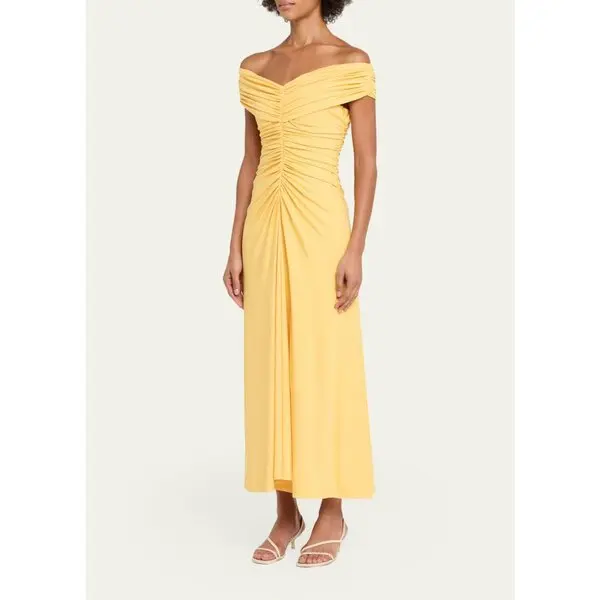 Simkhai Sheyda Draped Jersey Midi Dress - Mango
